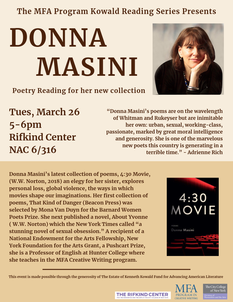 Donna Masini Reading - CCNY English Department