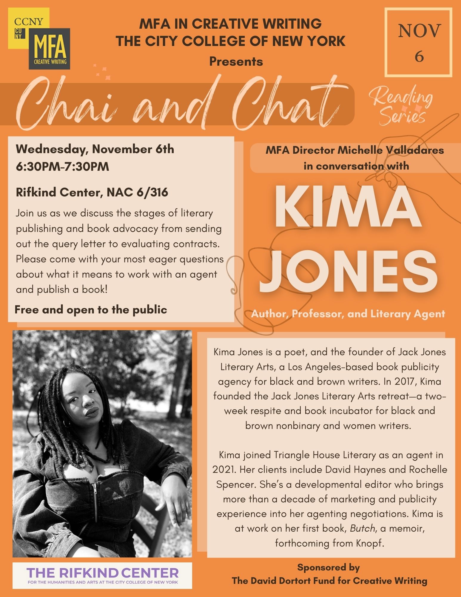 Chai & Chat Reading Series with Kima Jones - CCNY English Department